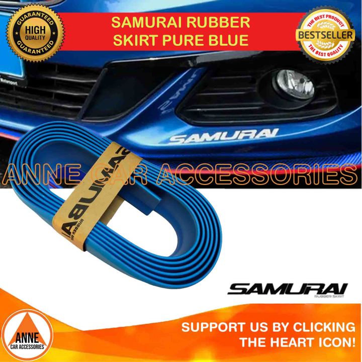 3M Samurai Pure Blue Car Front Bumper Lip Protector Rubber Splitter ...