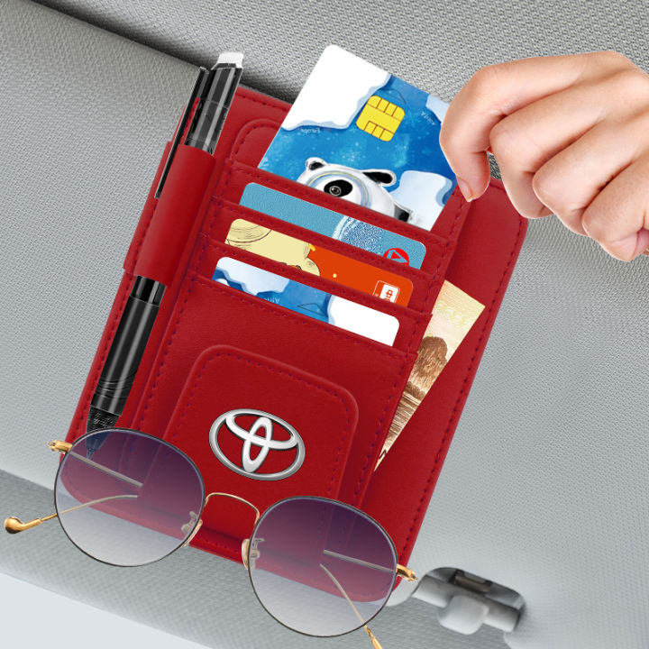 Car Card Holder Sun Visor Organizer For Toyota Wish Alphard Vios Cross ...