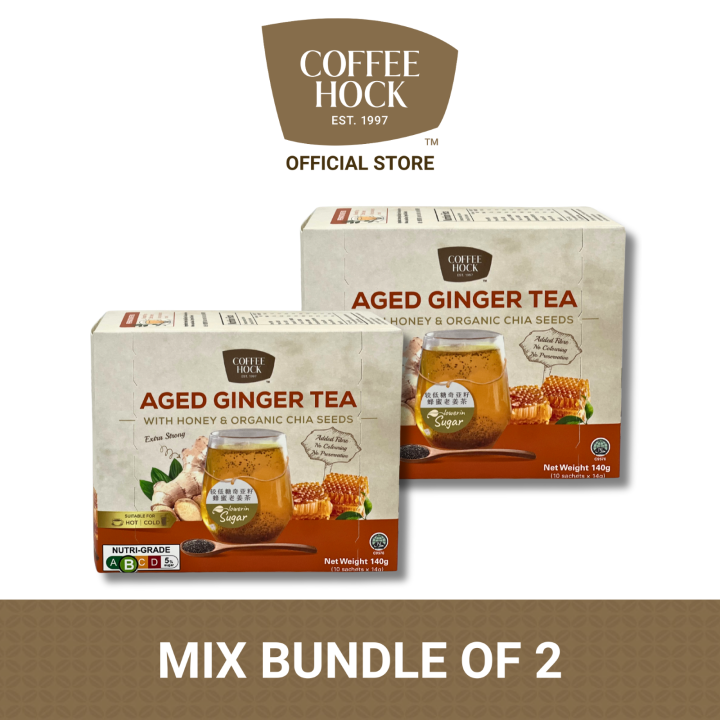 [Mix Bundle of 2] Aged Ginger Tea with Organic Chia Seeds 10 sachets x ...