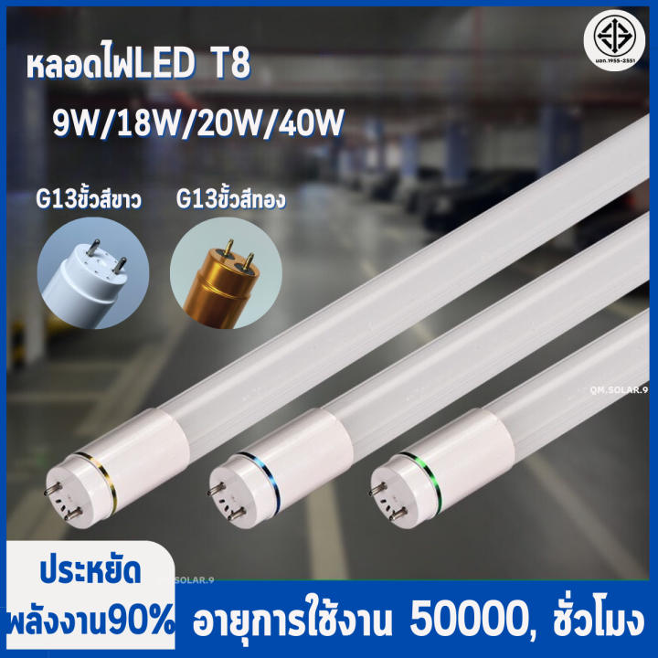 หลอดไฟLED T8 หลอดไฟยาว หลอดไฟสั้น 9W/18W/20W/40W(10หลอด) (30หลอด)หลอดไฟสั้น หลอดนีออนแอลอีดี ...