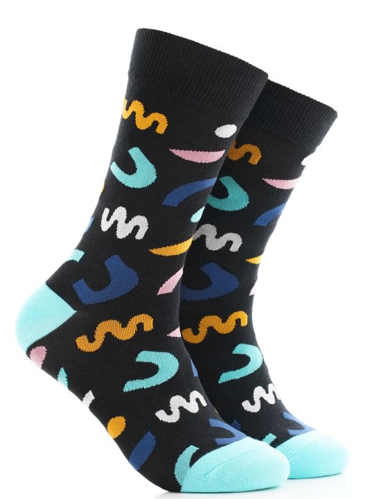 Iconic Socks Geometric Pattern Crew length Office Formal Socks | Lazada PH