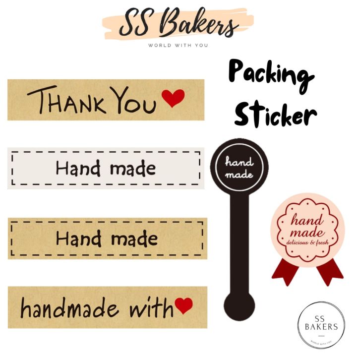 Handmade Thank You Sticker Food Packaging Sealing Sticker Bottle Label ...