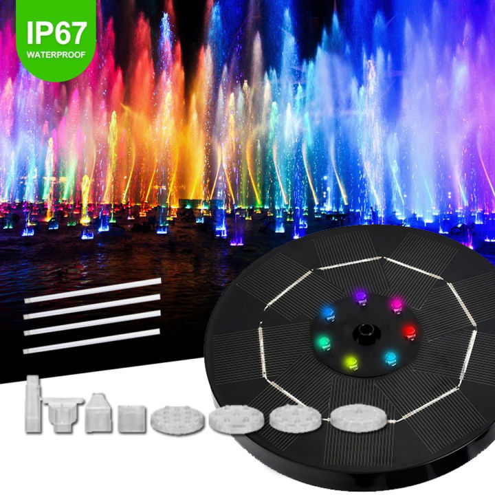Solar Fountain Led Solar Water Fountain with LED Lights for Outdoor ...