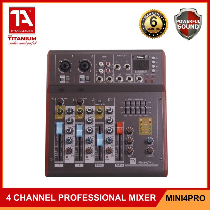 Titanium Audio Mixer 4 CHANNEL Mixer / Mini4Pro Audio Mixer ...