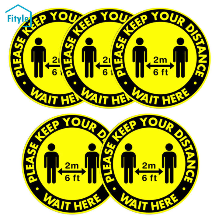 Fityle Social Distancing Floor Signs Floor Decals 6 feet Distance Pack ...