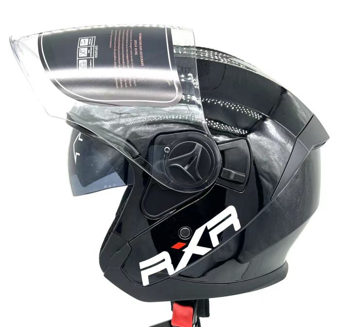RXR Half-Face Dual Visor 065F Blade Motorcycle Helmet With BPS for ...