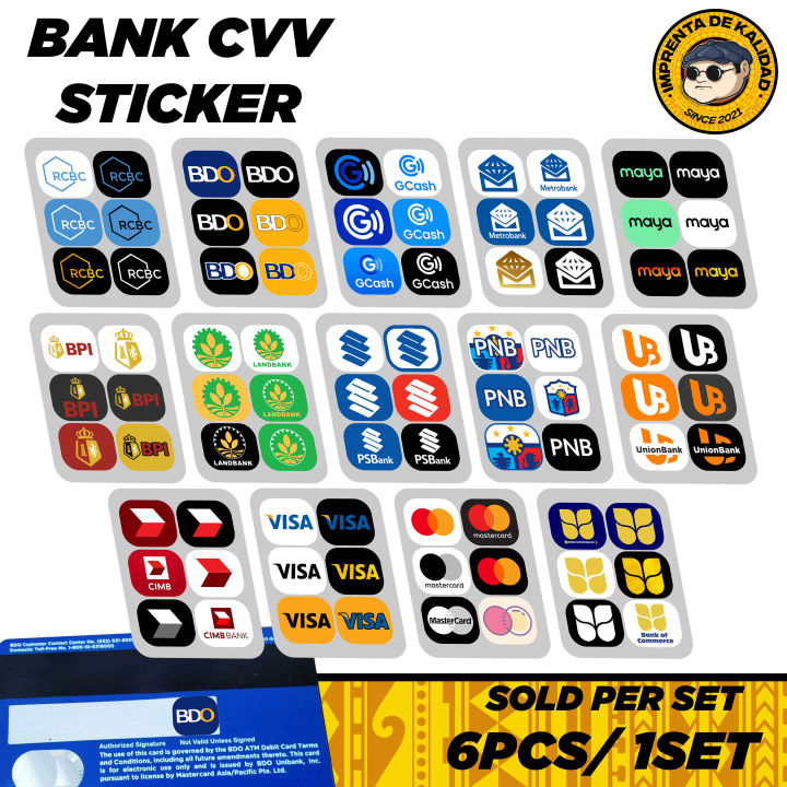 6pcs BANK CVV Stickers For your ATM or Credit Card | Lazada PH