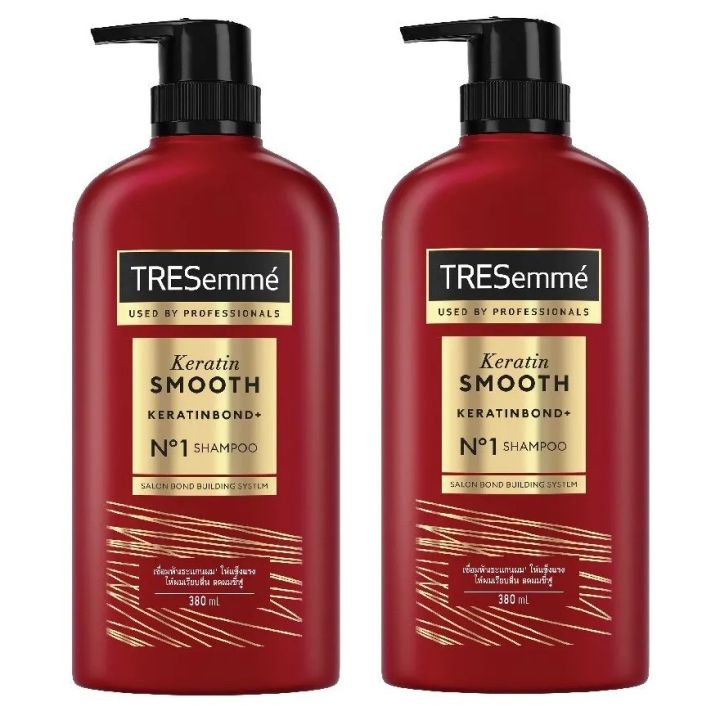 ( 2 ขวด) TRESemme Keratin Smooth Red Shampoo 380 ML. เทรซาเม่ เคราติน ...