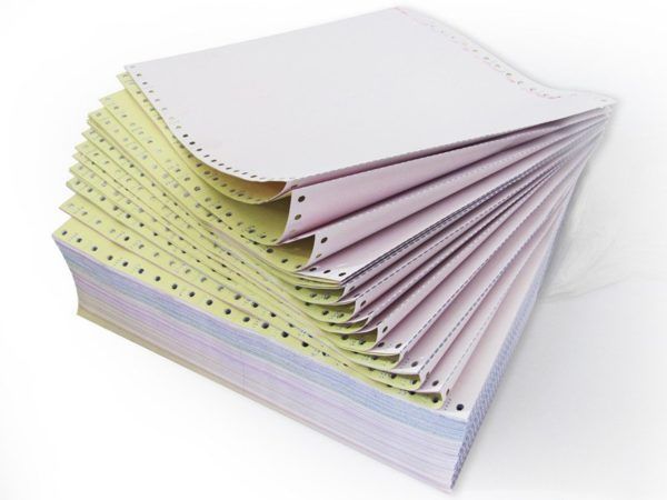 HB1 3 Ply Carbonless Continuous Form 1/2 9.5" x 11" Colored (3Ply) (1 ...