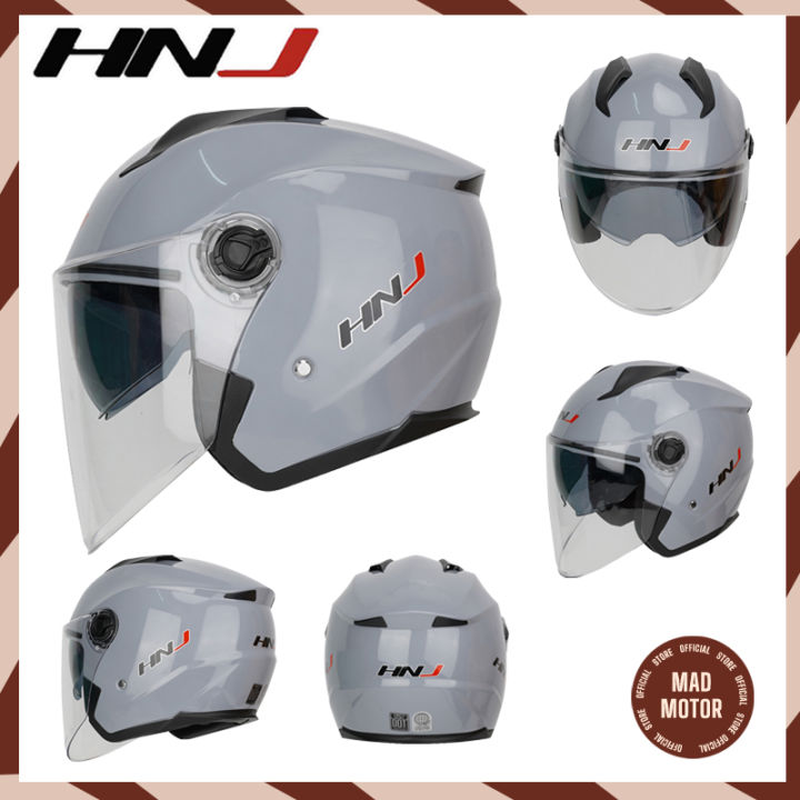 HNJ Half Face Helmet Dual Visor For Motorcycle Original With BPS/DOT ...