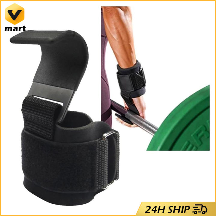 Wrist Straps Weight Lifting Hooks Pull Ups Workout Hook Gym Fitness Set ...
