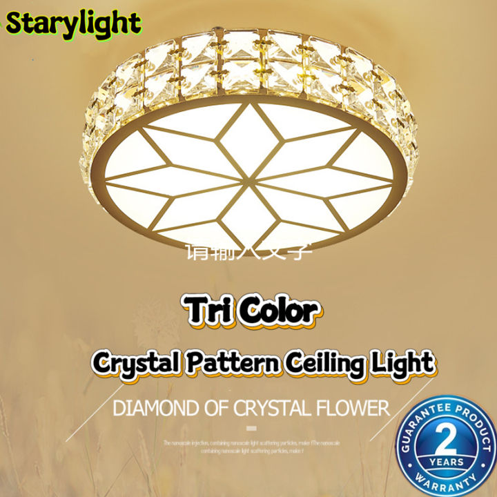 Nordic Modern Tri Color Crystal Ceiling Light LED Bedroom Light Aisle ...
