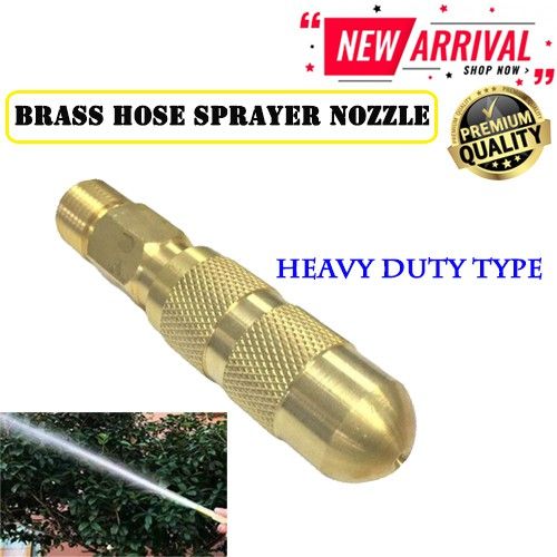 Heavy Duty Brass Hose Spray Nozzle Garden Watering High Pressure Brass ...