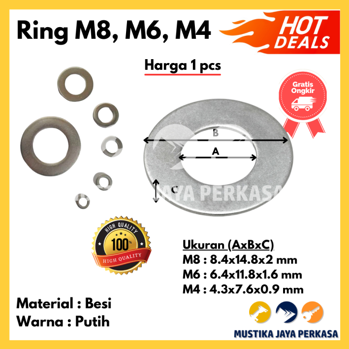 Ring Plat M8 M6 M4 Besi Washer Plate Gasket Veer | Lazada Indonesia