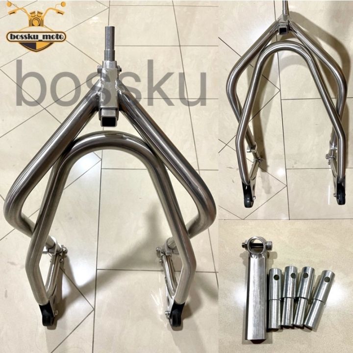 PADDOCK STAND STAINLESS STEEL FRONT FORK STEERING HEAVY DUTY | Lazada