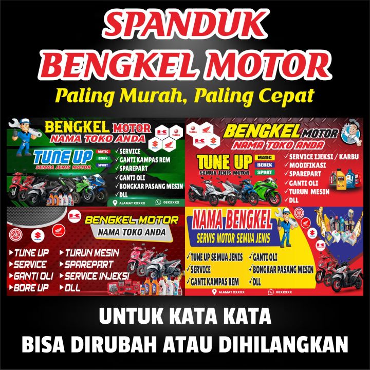 Spanduk Bengkel / Banner Bengkel Motor / Baliho Bengkel / Banner ...