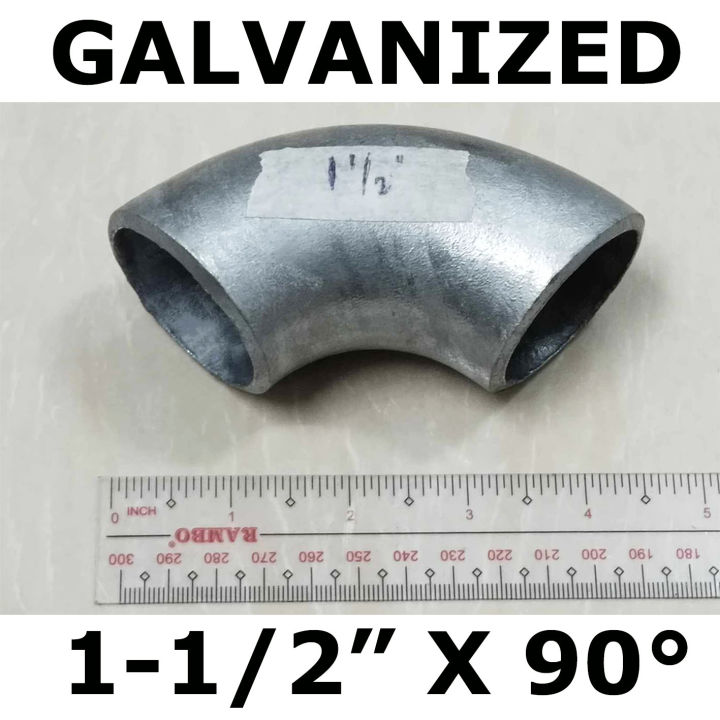 GI WELDING ELBOW 1-1/2" X 90° SCH40 GALVANIZED IRON BUTTWELD ...