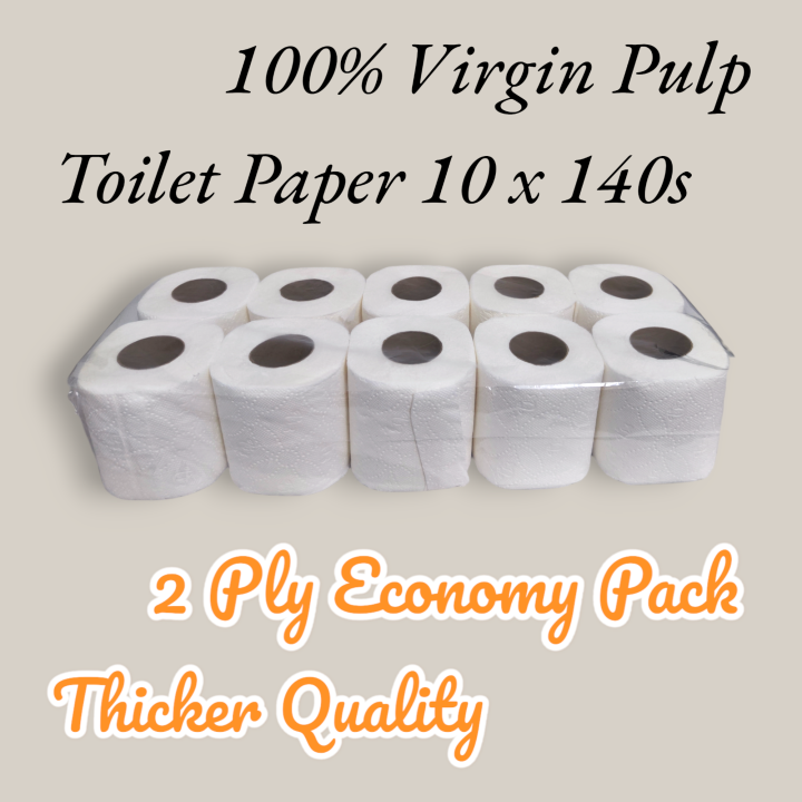 Hippo Bathroom Tissue Toilet Paper Virgin Pulp Paper 10 x 140 Sheets ...