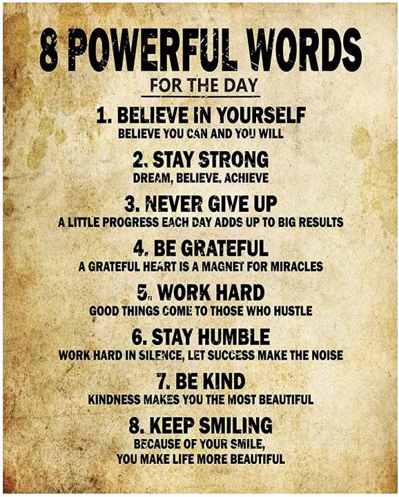 Motivational Quotes 8 Powerful Words for the day Painting Poster ...