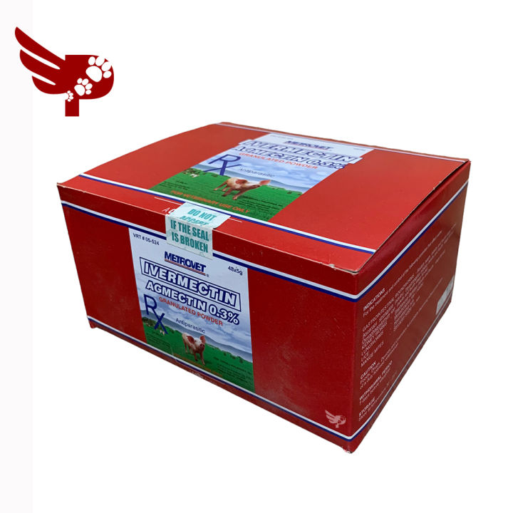 Metrovet Agmectin 0.3% 5g (sold per box / 48 sachets) - Anti-Parasitic ...