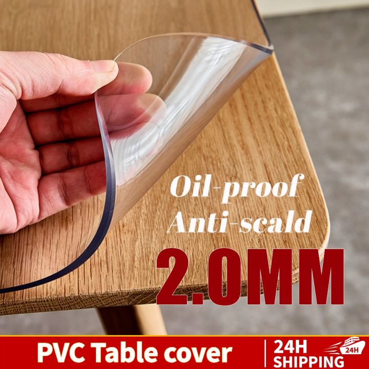 2mm thick Transparent PVC table cover Tablecloth waterproof oilproof ...