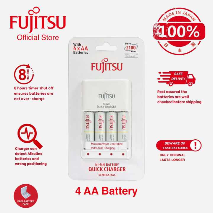 Fujitsu FCT344CEFX(CL) Quick Charger with AA Fujitsu NiMH Standard ...