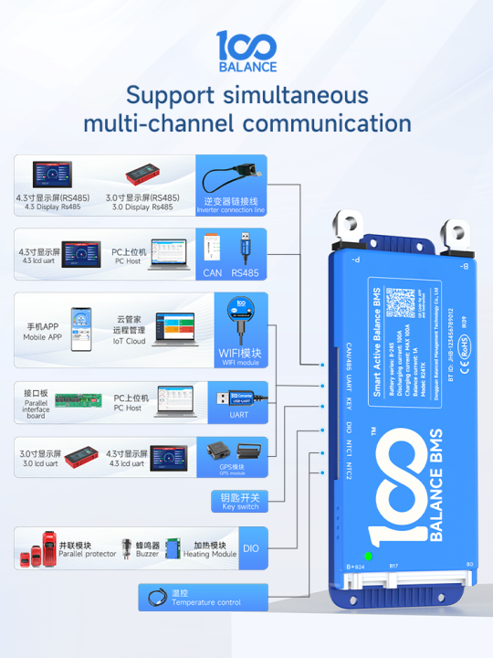 BMS accessories wifi NTC RJ45 cable boat switch buzzer Parallel ...
