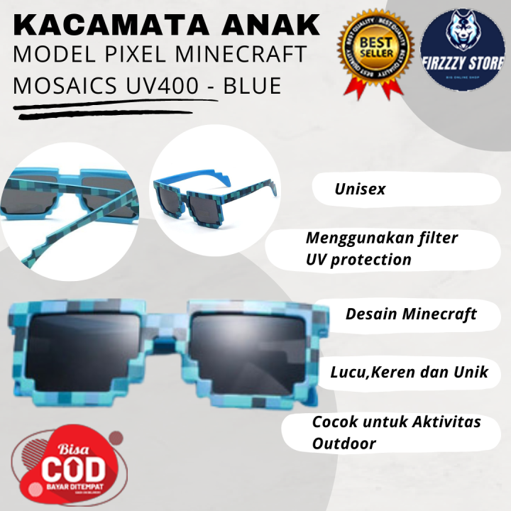 Kacamata Anak Model Pixel Minecraft Mosaics | Lazada Indonesia