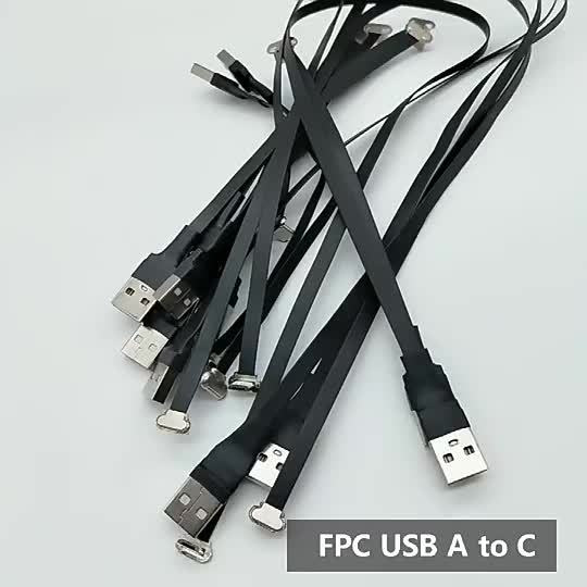Type C 4Pin Male to Female FPC Soft Cable Right Angle USB C 4p Charging ...