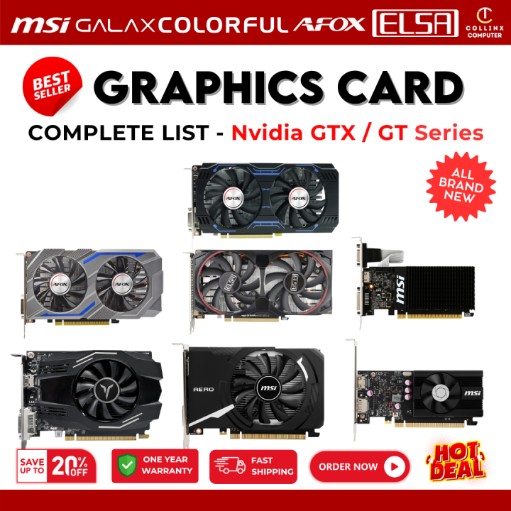 Nvidia GeForce GTX GT Graphics Card List Brand New Videocard GPU for ...