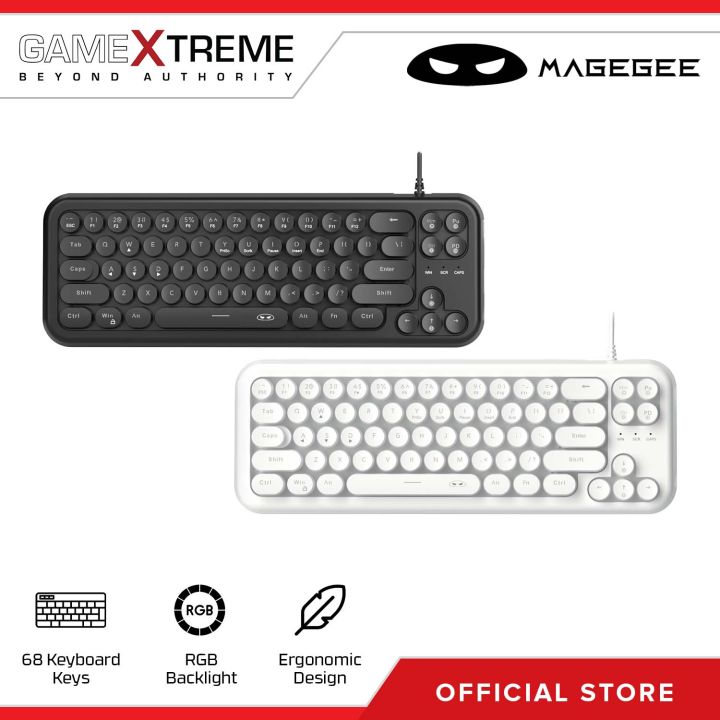 Magegee TS91 68-key 65% layout Round Keys RGB Wired Membrane Keyboard ...