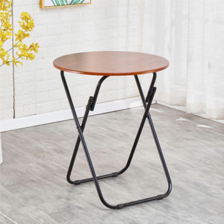 ORANGE Meja Lipat Kayu Bulat Minimalis Ukuran 60x60cm / Portable ...