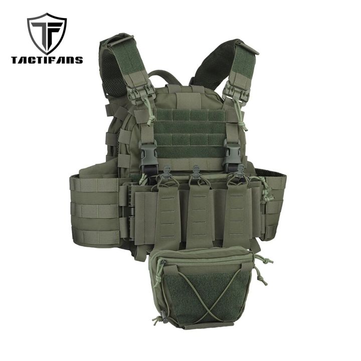 ARC Tactical Vest Plate Carrier Elastic Triple MAG Front Panel Quick ...