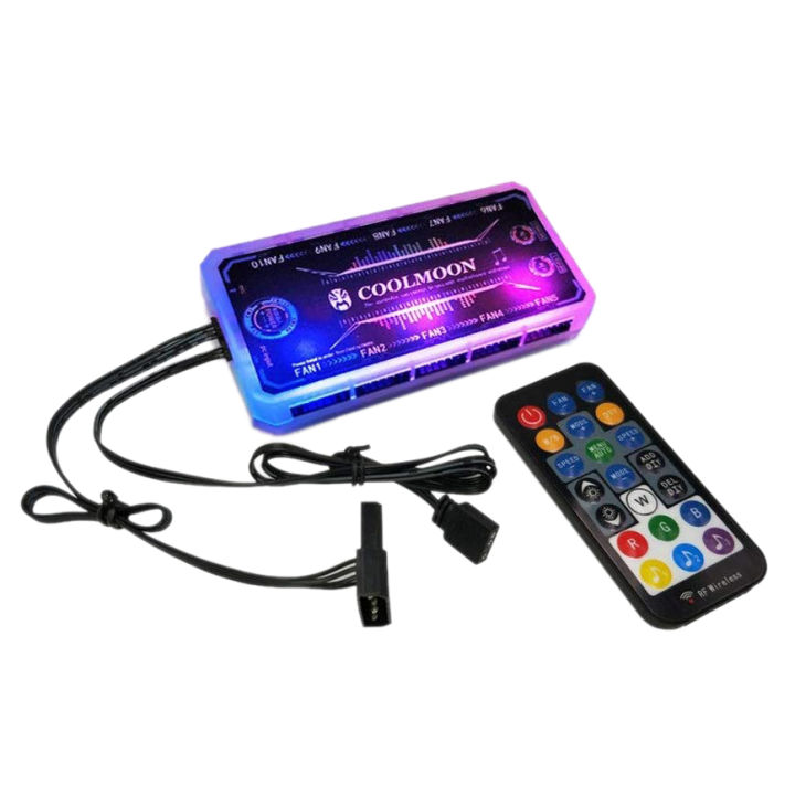 COOLMOON Remote RGB Lighting Music Controller Chassis Fan Desktop ...
