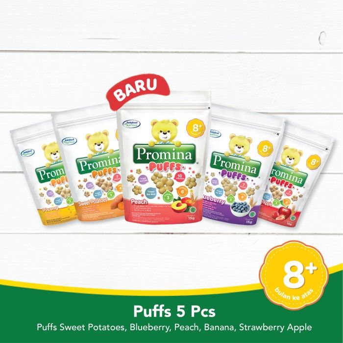PROMINA PUFF 8+ 15gr Makanan Bayi Banana Peach Blueberry Strawberry ...