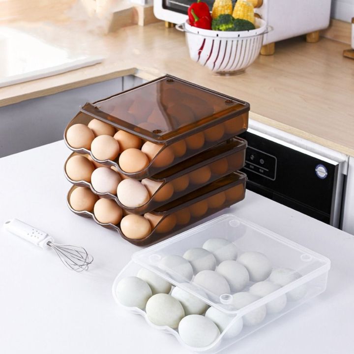 VBBN Plastic Self-Rolling Egg Storage Box Automatic 1/2/3Layer Egg ...