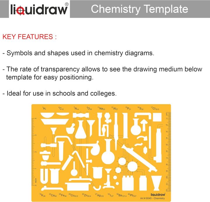 Organic Chemistry Stencil and Drawing Template Different Shapes ...