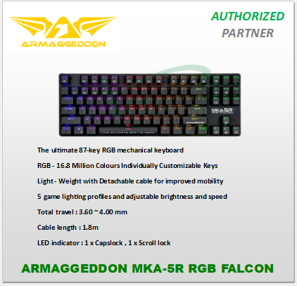 ARMAGGEDDON MKA-5R RGB FALCON GAMING KEYBOARD | Lazada