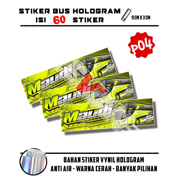 stiker bus maudi (04) isi 60 stiker panjang | anti air warna cerah awet ...