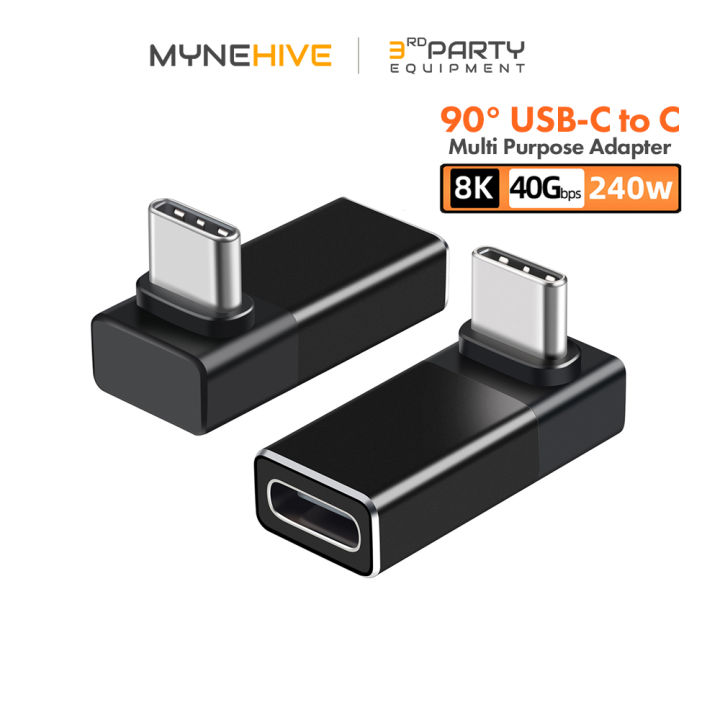 90° Type-C Male to Type-C Female USB4 Elbow Adapter Support Thunderbolt ...