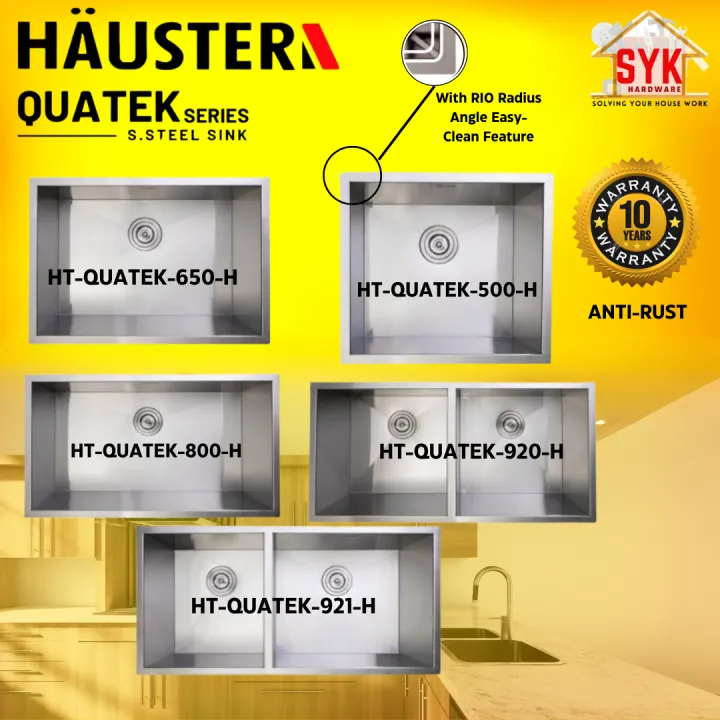 SYK (FREE SHIPPING) RUBINE HAUSTERN Quatek Series Single Sink Double Sink Sinki Stainless Steel ...