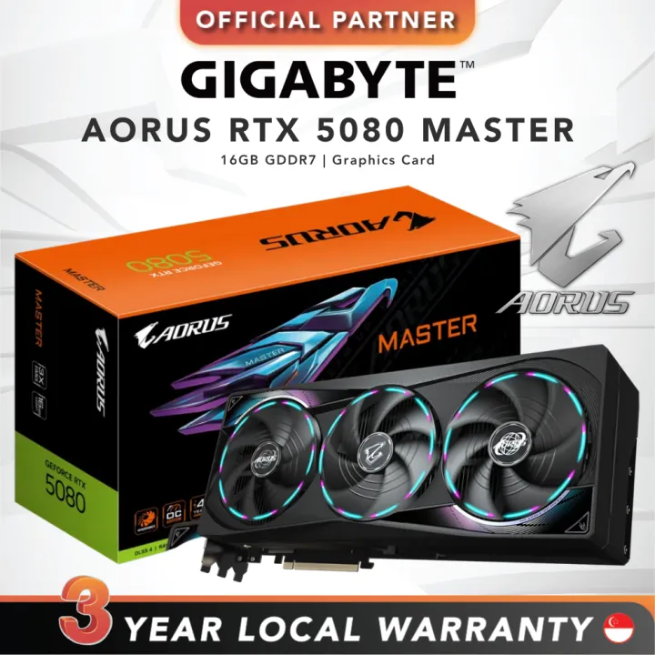 GIGABYTE AORUS GeForce RTX 5080 MASTER | 16GB GDDR7 | Graphics Card (GV ...