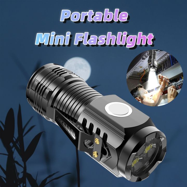 Portable Mini Flashlight Small Light Source Lamp Built-in Lithium ...