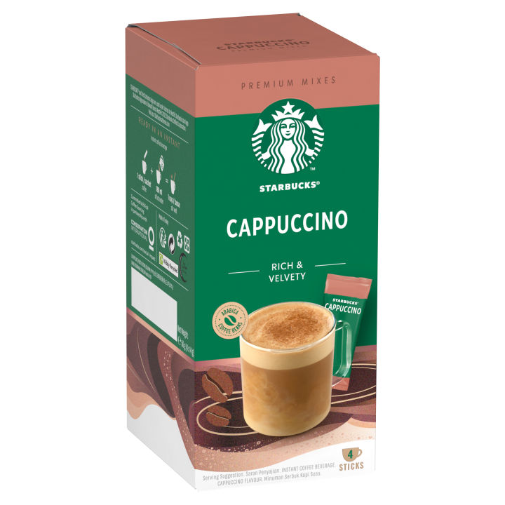 [Pack of 10] STARBUCKS® Cappuccino Premium Mixes, 56g Box of 4 x 14g ...