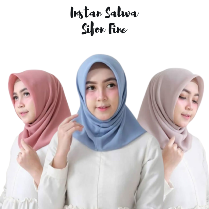 SHALWA HIJAB INSTAN / POLYCOTTON 2 LAPIS / KERUDUNG INSTANT JILBAB ...