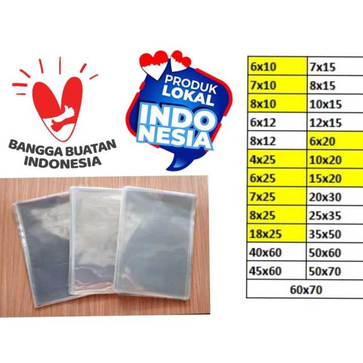 HARGA PABRIK!! (1 KG) BESAR Plastik Kaca Bening OPP Souvenir Tebal 40 ...