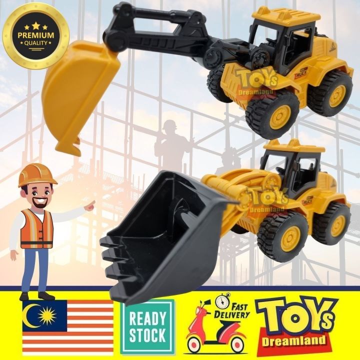 🌈Premium Quality Pull Back Construction Truck Backhoe and Frontloader🌈 ...