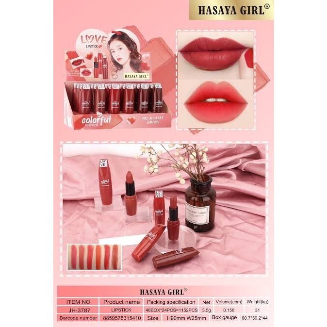 HASAYA GIRL Make Up Lipstick ลิปสติกสีสวย เนื้อเนียนนุ่ม เนื้อสัมผัส ...