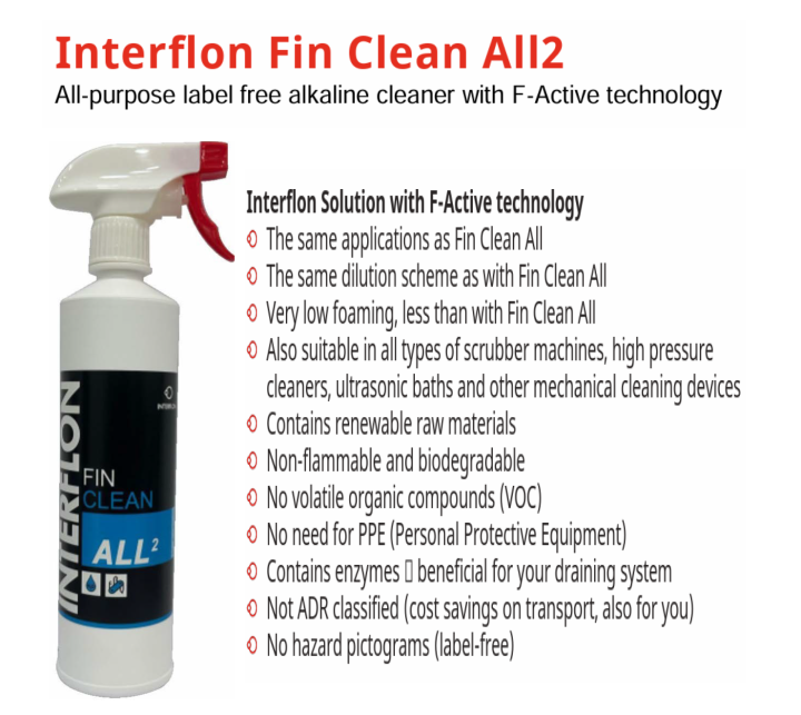 INTERFLON FIN CLEAN ALL2 (500ml) General Cleaner/Multipurpose Cleaner ...