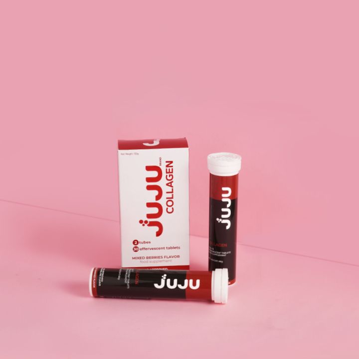 JUJU Collagen plus Vitamin C : Effervescent 30 Tablets Collagen drink ...
